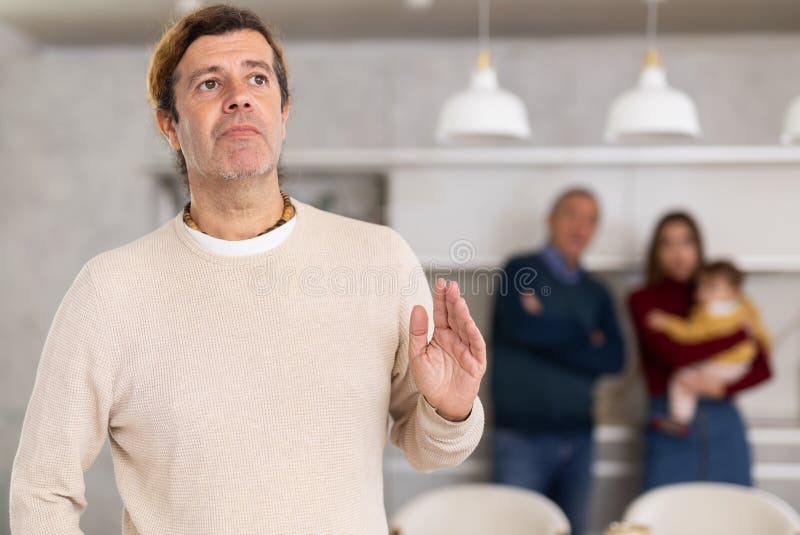 Man and Woman Quarreling with Man Stock Image - Image of annoyed ...