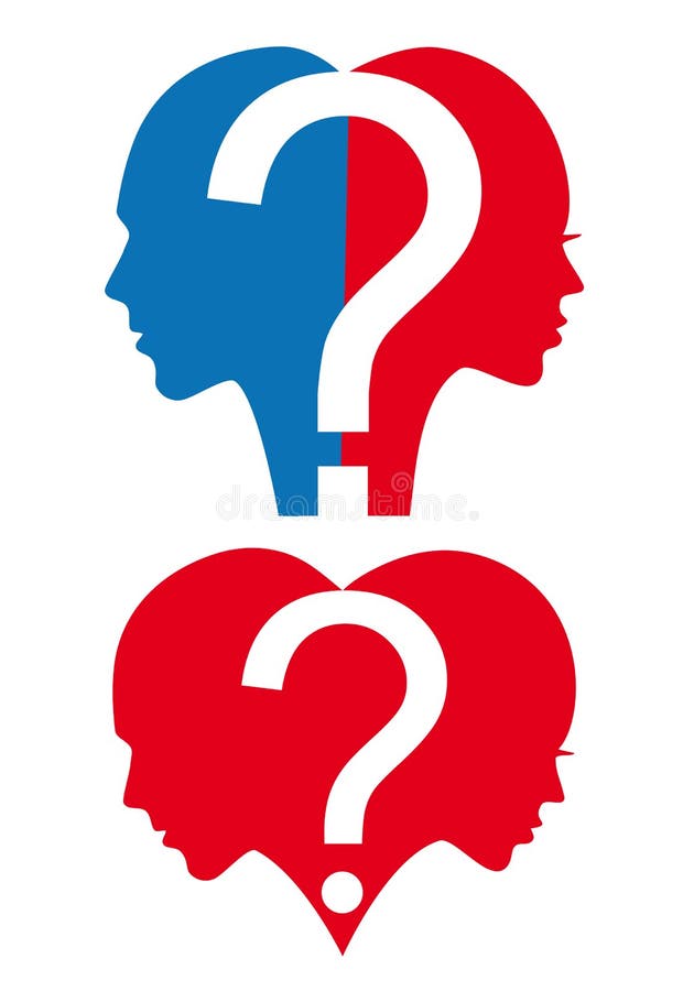 Man and Woman with Question Mark, Vector Stock Vector - Illustration of ...