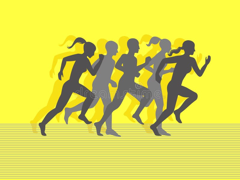 Man & Woman Running. Set of Silhouettes of Running Men and Women ... Man & Woman Running. Set of Silhouettes of Running Men and Women ...