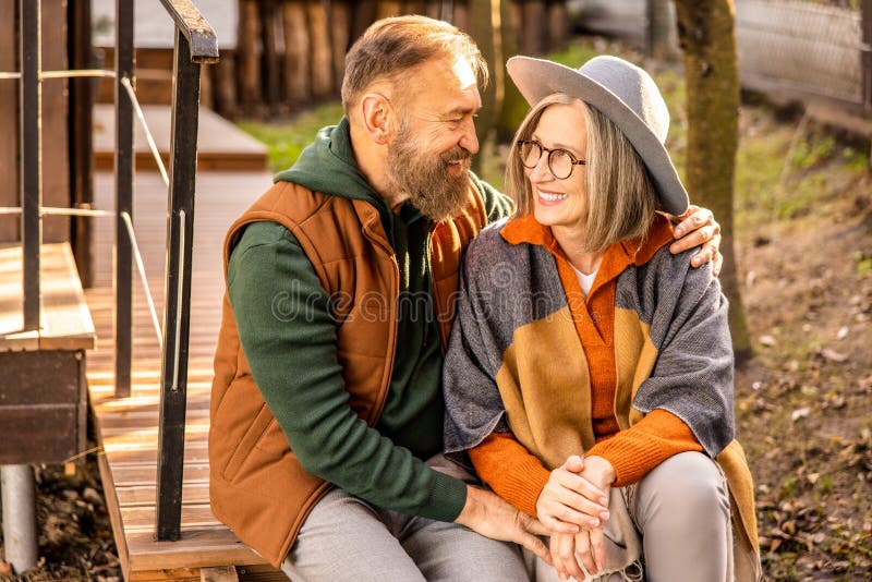 Man and Woman Sitting Close and Looking in Love Stock Image - Image of ...