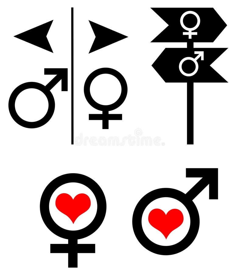 Black Male Female Stick Figure Icons Set Stock Vector - Illustration of ...