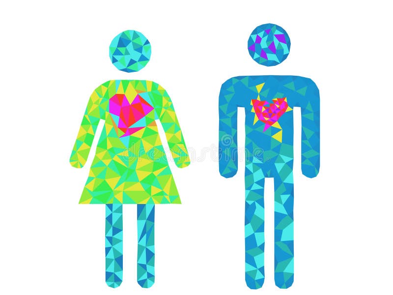 Man and Woman Symbols stock vector. Illustration of flat - 49701026