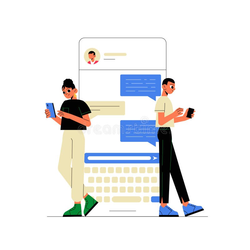 Two Characters Messaging on Smartphones with Large Chat Interface in ...