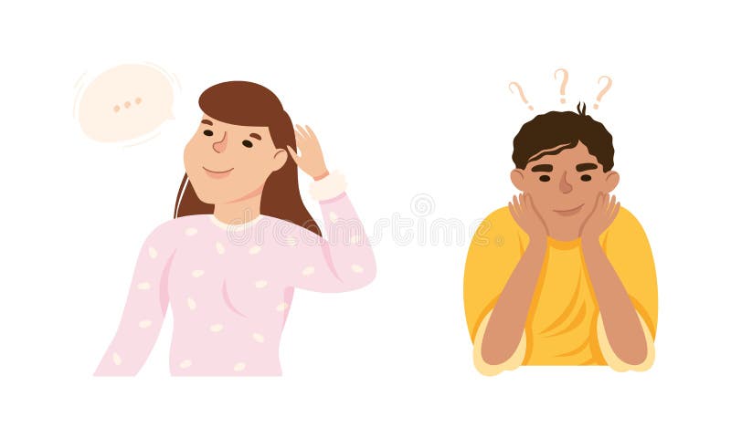 Man and Woman Thinking and Figuring Something Out Searching for Idea ...