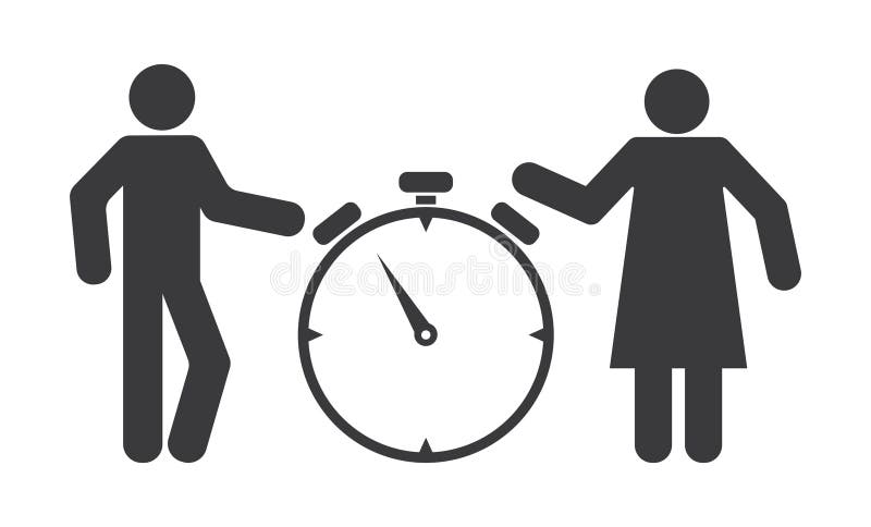 Man and Woman with Timer Stopwatch Icon Stock Vector - Illustration of ...