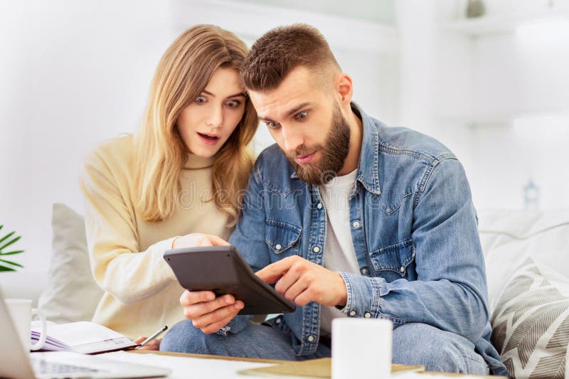 Man and Woman Viewing Content on Tablet Stock Photo - Image of modern ...
