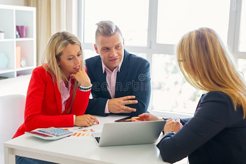 Man and Woman Visiting Financial Adviser Stock Image - Image of lady ...