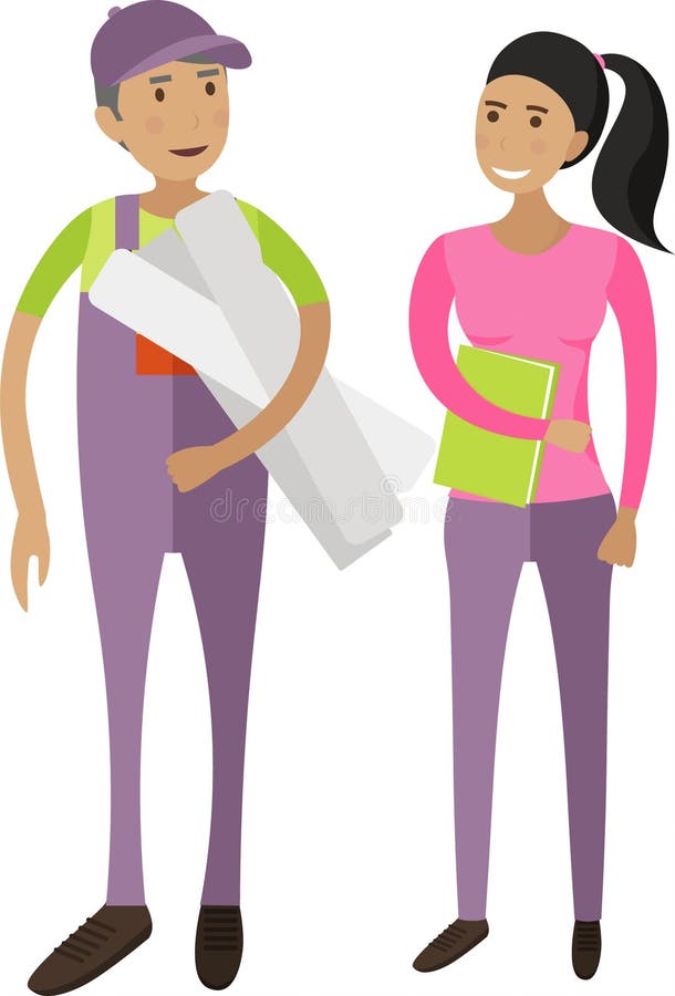 Man and Woman Warehouse Worker Logistics Team Vector Icon Isolated on ...