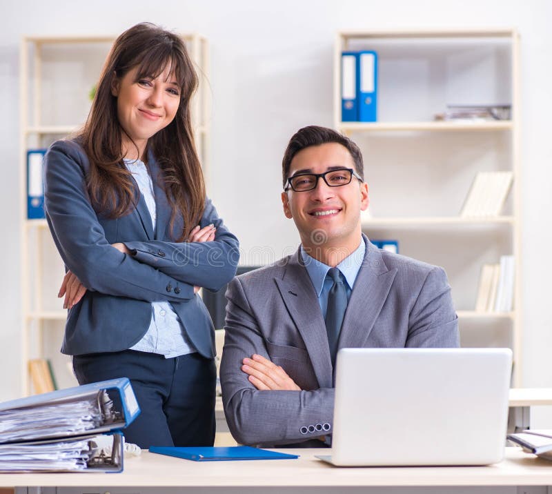 Man and Woman Working in the Office Stock Image - Image of people ...