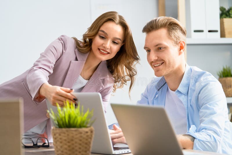 Man and Woman Working in the Office Stock Image - Image of growth ...