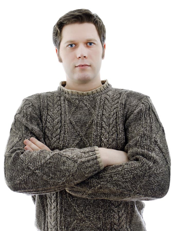 Man in a woolen sweater stock image. Image of sweater - 23079409