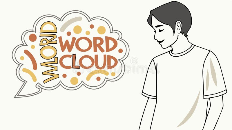 Man with Word Cloud Thought, Thinking Process, Idea Generation ...