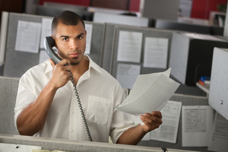 Man at Work stock image. Image of telephone, handsome - 19927973
