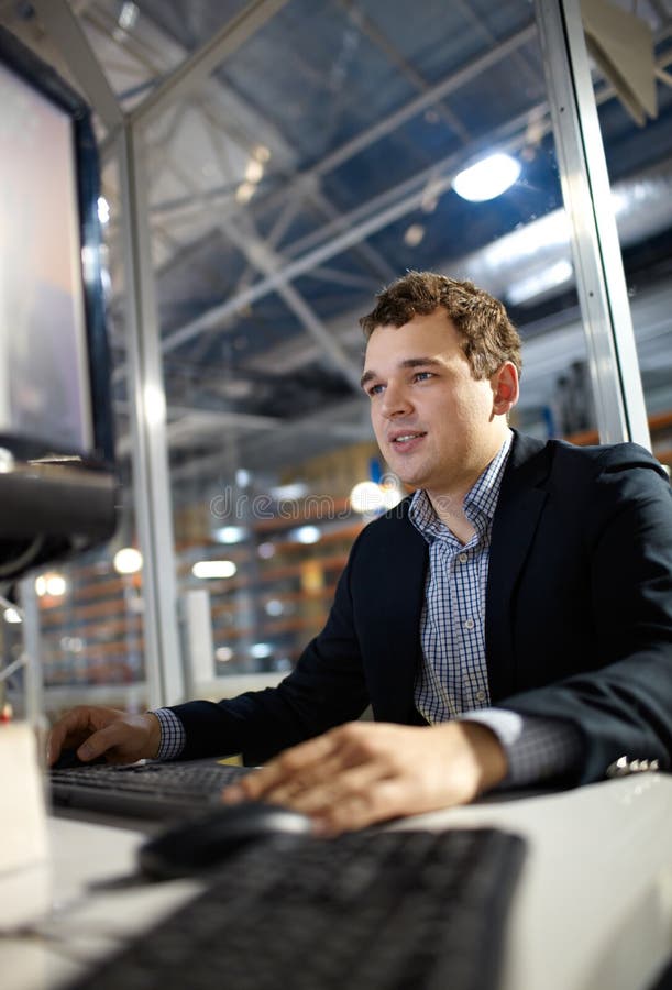 Man at work in the bank. stock photo. Image of life, looking - 28217726