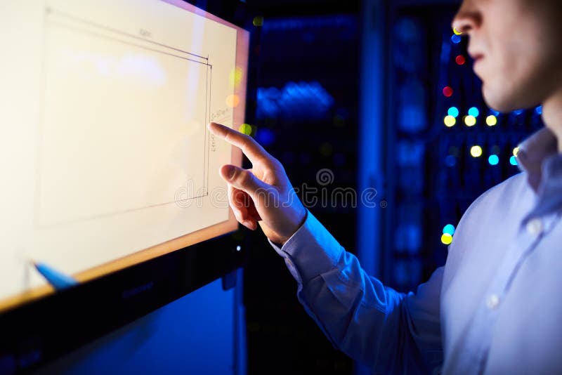 Man at work stock image. Image of information, touching - 76283389