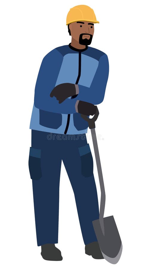 Man Leaning Shovel Stock Illustrations – 39 Man Leaning Shovel Stock ...