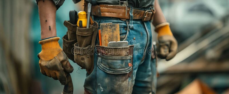 A Man in Work Clothes Holding Tools Stock Photo - Image of work ...