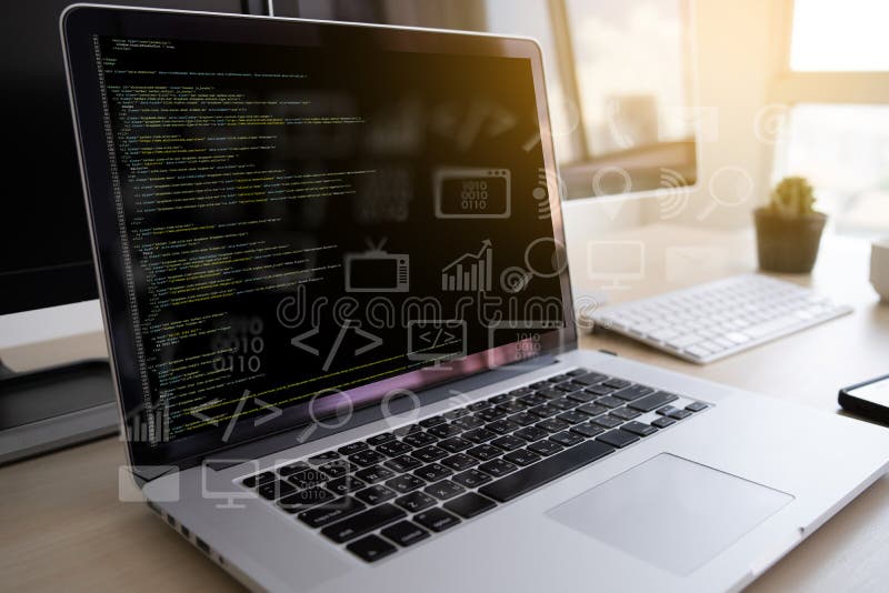 Software Developer Working on Software Program Stock Photo - Image of ...