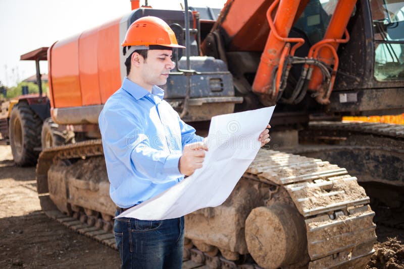 Man at Work in a Construction Site Stock Image - Image of electrician ...
