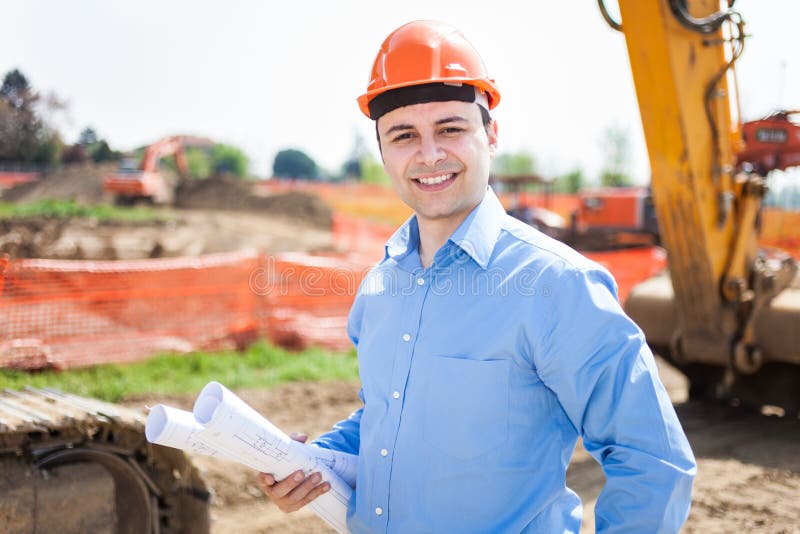 Man at Work in a Construction Site Stock Photo - Image of people ...