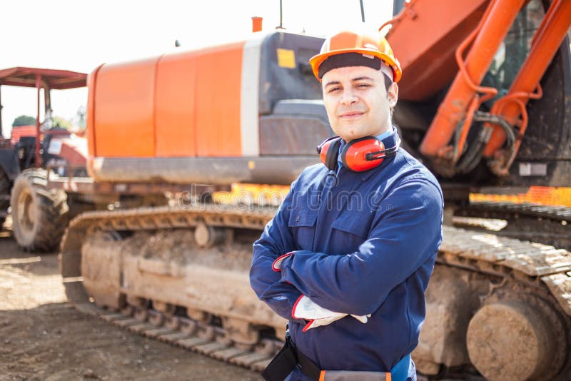 Man at Work in a Construction Site Stock Photo - Image of lifestyle ...