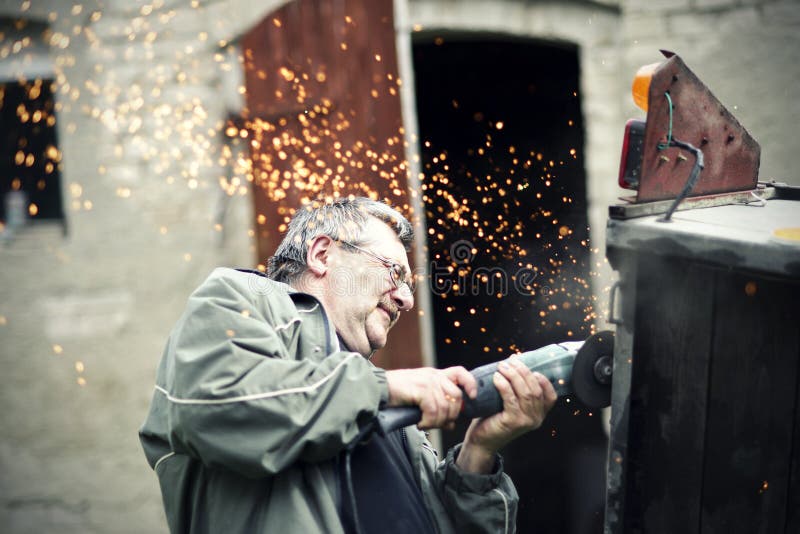 Man at work stock image. Image of work, worker, shadow - 44399257