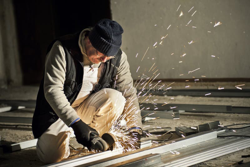Man at work stock photo. Image of labor, cutting, worker - 44253872