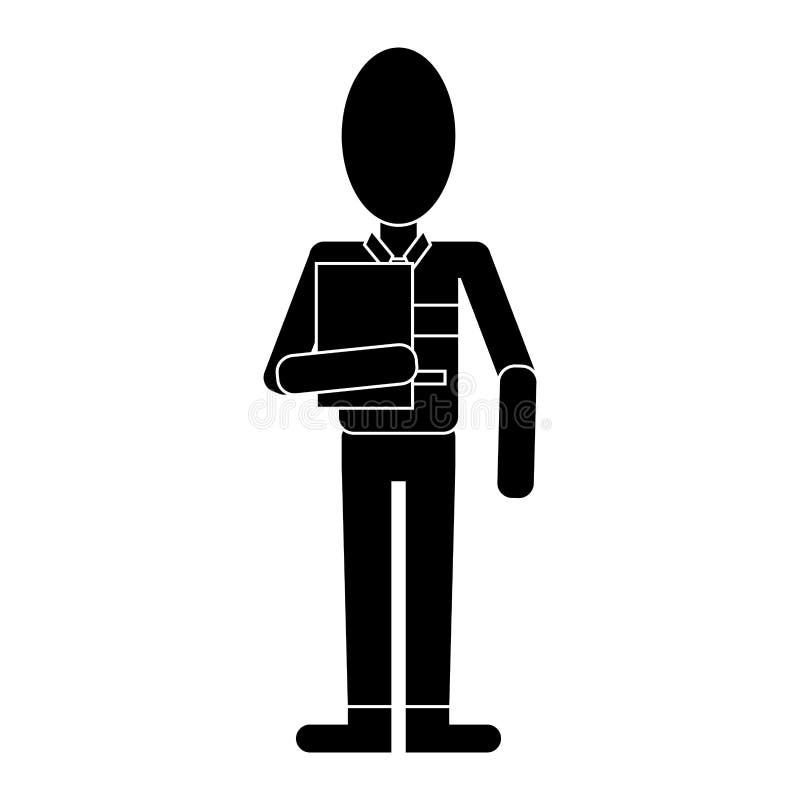 Man Work Employee with Clipboard Pictogram Stock Vector - Illustration ...