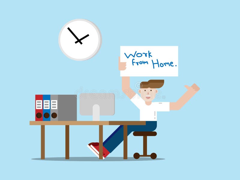 Man work from home stock vector. Illustration of manager - 177170195