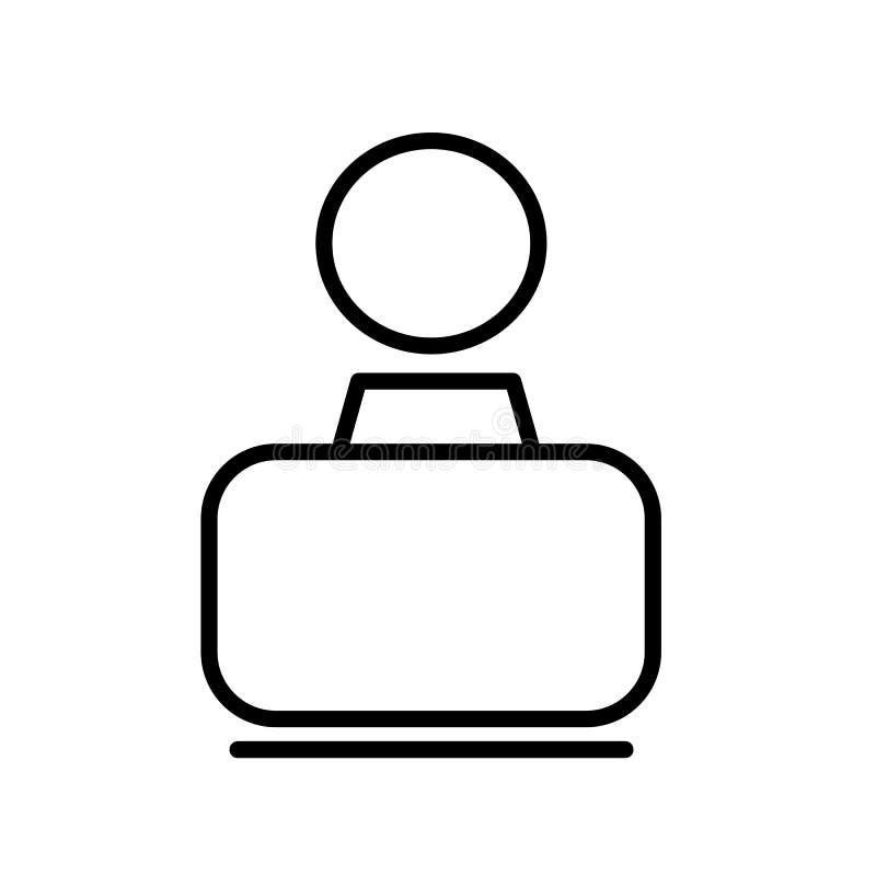 Man Work Laptop Computer Icon Illustration. Telework, Distance Working ...