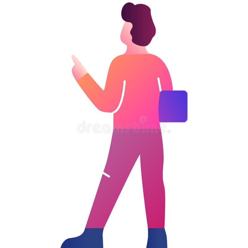 Man Work on Promotion Marketing Campaign Icon Stock Vector ...
