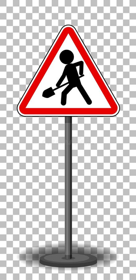 Man at Work Sign with Stand Isolated on Transparent Background Stock ...