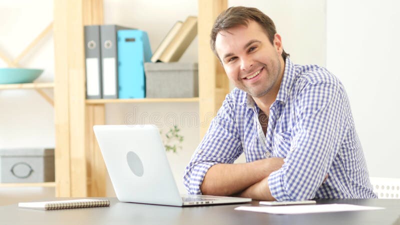 Man at Work Smiling Toward Camera Stock Image - Image of cheerful, 2029 ...