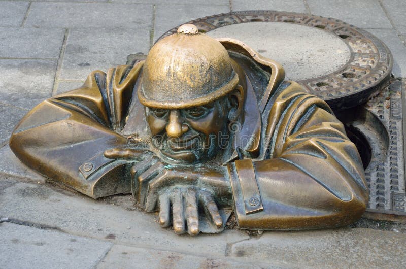 Man at work statue editorial stock photo. Image of downtown - 152205013