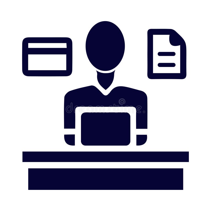 Man, Work, Table, Laptop, Man Working in Office Icon Stock Vector ...