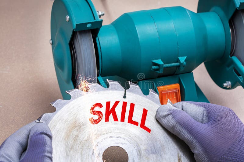 Man at Work in Workshop, Word SKILL Stock Image - Image of craftsman ...
