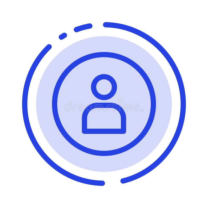 Man, Worker, Basic, Ui Blue Dotted Line Line Icon Stock Vector ...