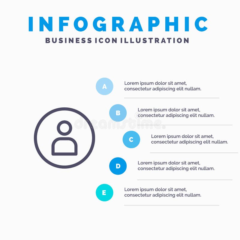 Man, Worker, Basic, Ui Line Icon with 5 Steps Presentation Infographics ...
