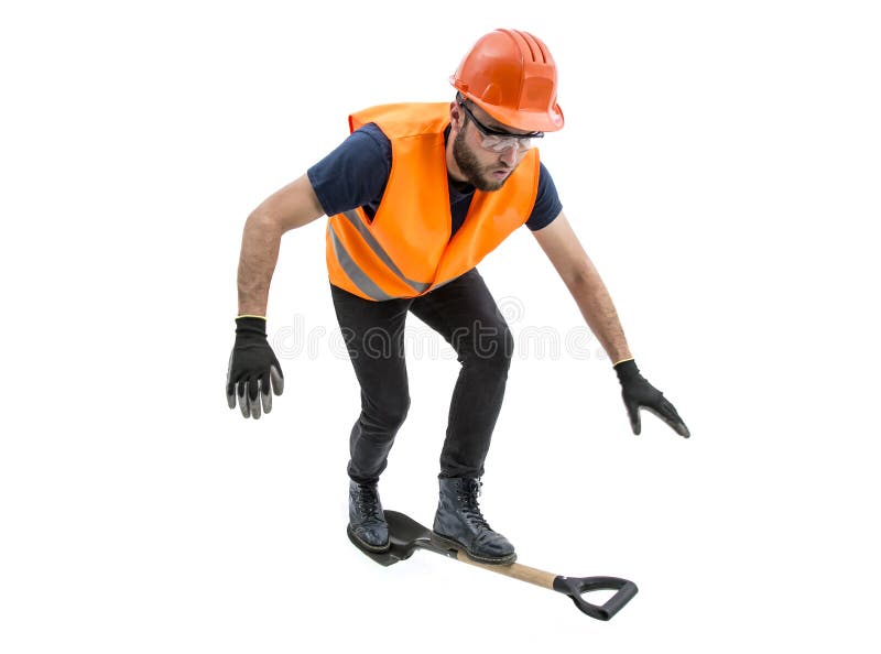 Man worker with big head stock image. Image of large - 91619737