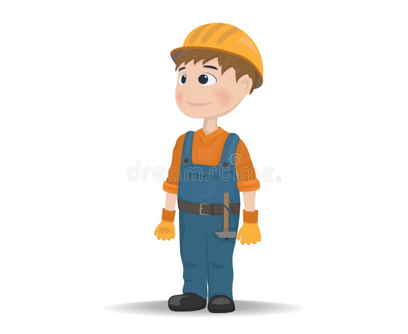 Man Worker Construction Builder Vector. Cartoon Characters Stock Vector ...