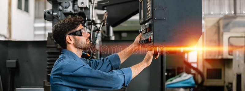 Engineering Man Wearing Uniform Safety Workers Perform Maintenance in ...