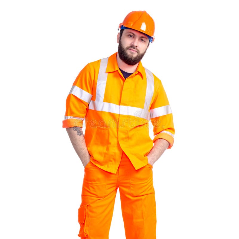 Man Worker Road Constructor Smiling Looking Stock Image - Image of line ...
