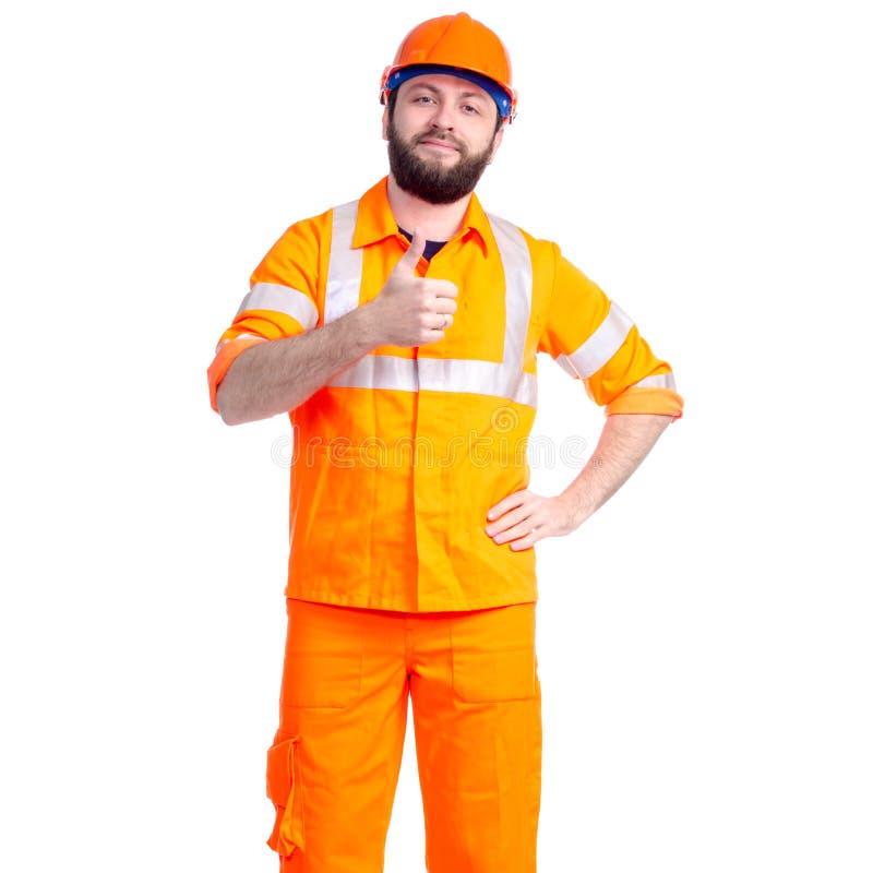 Man Worker Road Constructor Smiling Looking Stock Photo - Image of ...