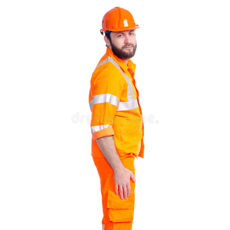 Man Worker Road Constructor Smiling Looking Stock Image - Image of ...