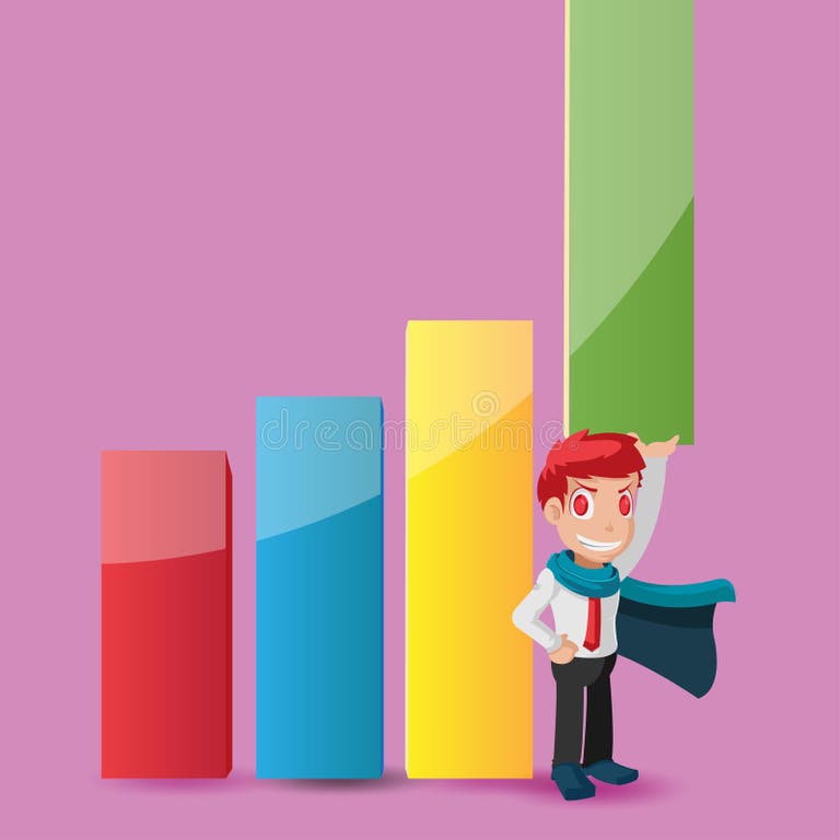 Man Worker Strong Power Graph Stock Vector - Illustration of confident ...