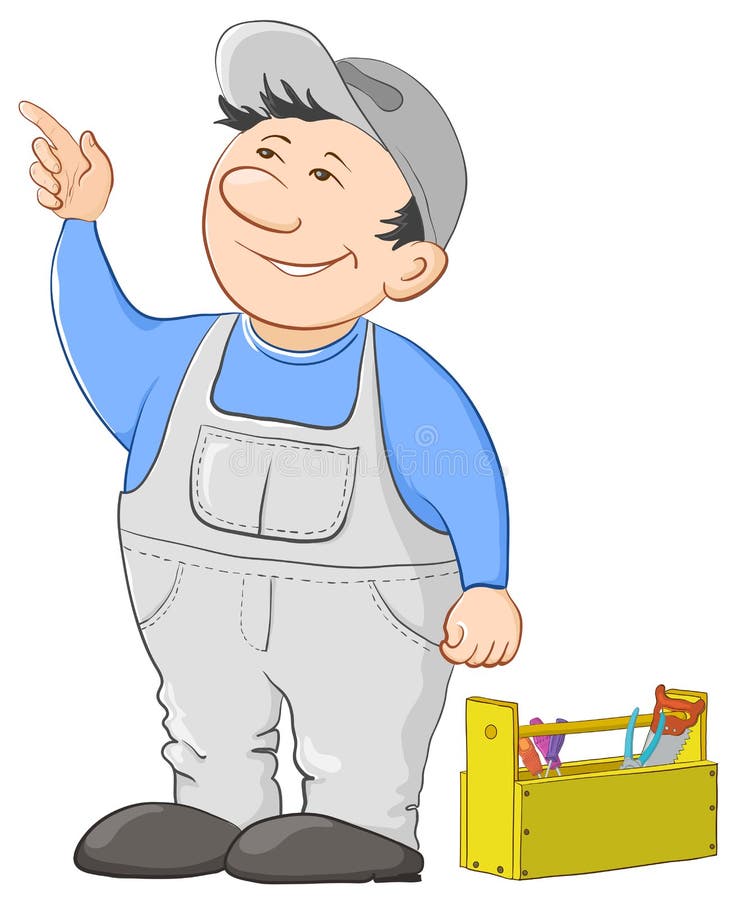 Man worker with a toolbox stock vector. Illustration of carpenter ...