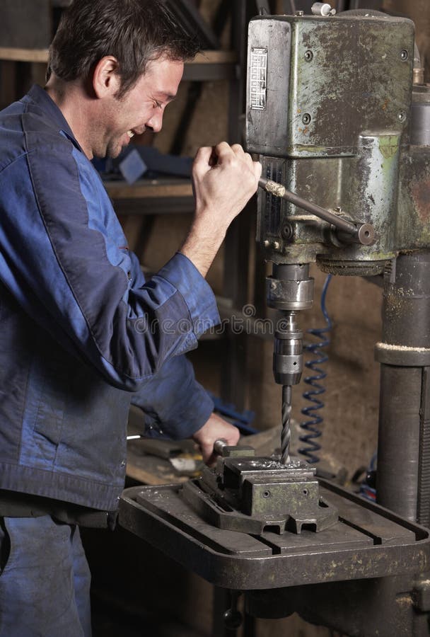 Worker Cutting Steel Pipe with Machine for Threading Stock Photo ...