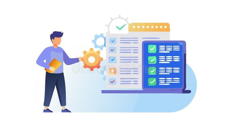 Man Working on Administrative Tasks, Office Productivity and Management ...