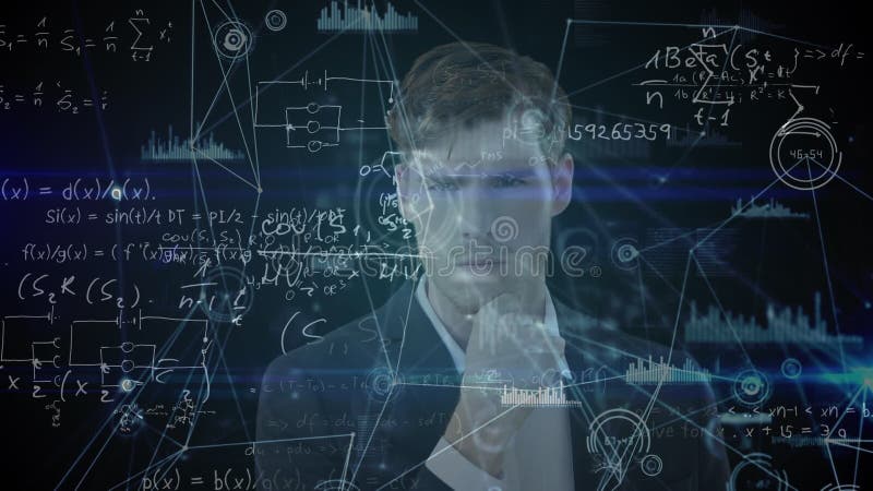 Man Working on Animated Mathematical Equations. Stock Footage - Video ...