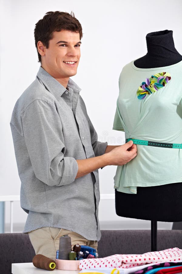 Man Working As Fashion Designer Stock Image - Image of designer ...